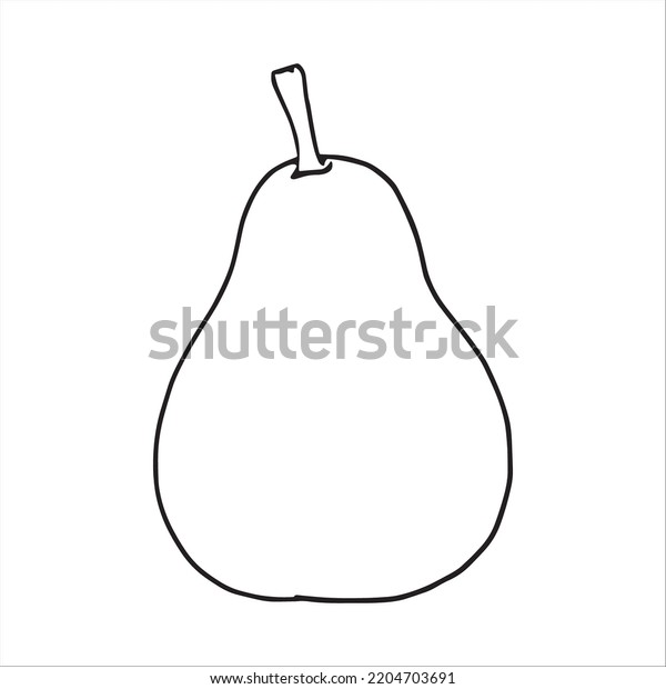 This Cute Beautiful Pear Line Art Stock Vector (Royalty Free ...