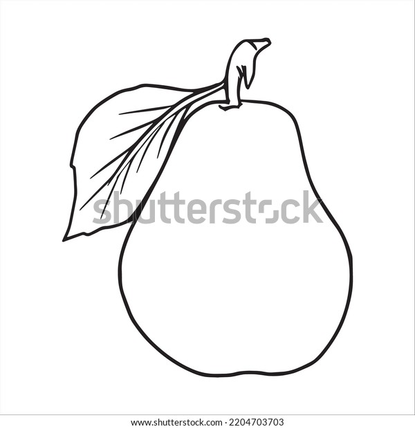 This Cute Beautiful Pear Line Art Stock Vector (Royalty Free ...