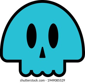 This Cute Blue Skull Head Ready Stock Vector (Royalty Free) 1949085529 ...