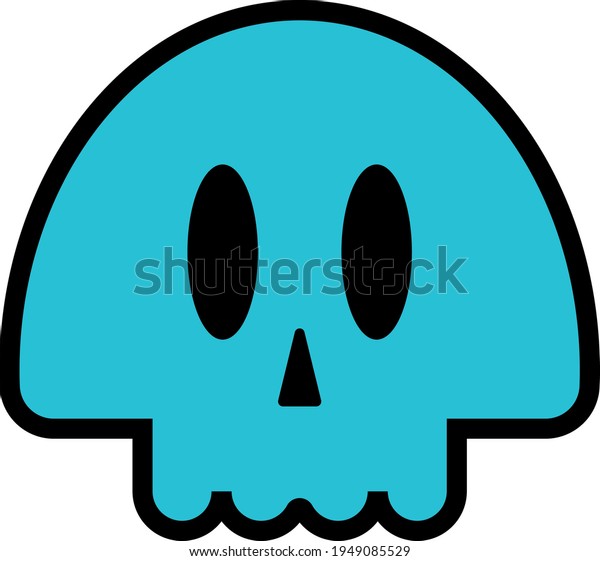 This Cute Blue Skull Head Ready Stock Vector (Royalty Free) 1949085529 ...