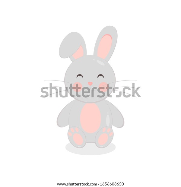 This Cute Cartoon Bunny Isolated On Stock Vector (Royalty Free ...