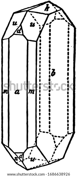 This Diagram Represents Crystal Hypersthene Vintage Stock Vector ...