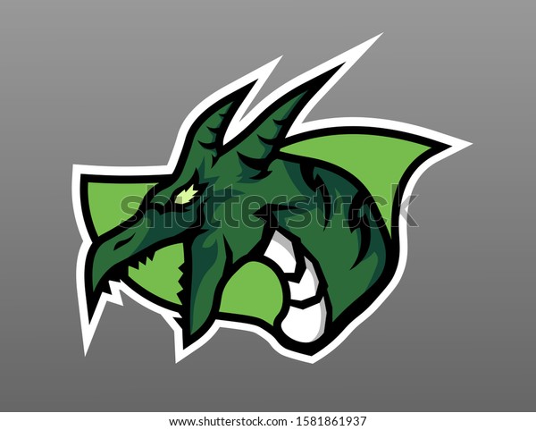 This Evil Green Dragon Highresolution Logo Stock Vector (Royalty Free ...