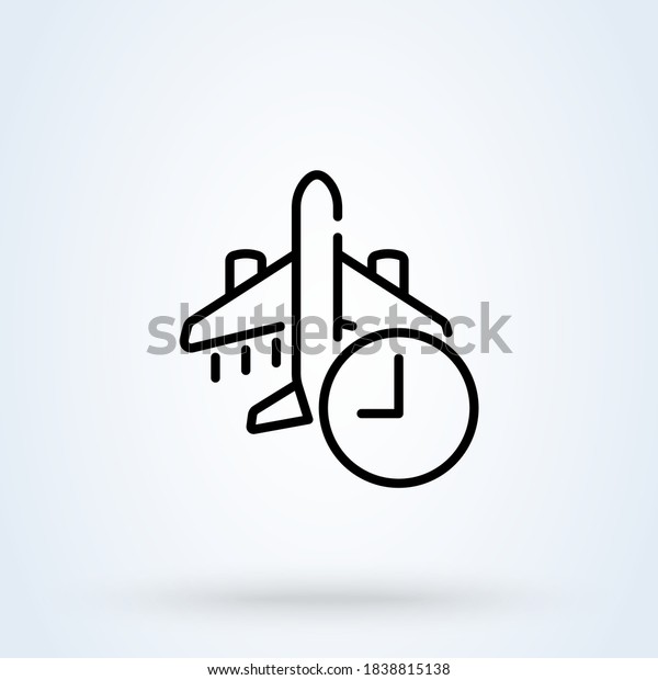 This Flight Schedule Sign Line Icon Stock Vector (Royalty Free ...