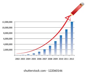 This Graph Shows Increase Revenue Per Stock Vector (Royalty Free ...