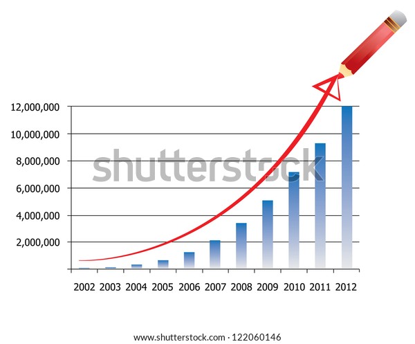 This Graph Shows Increase Revenue Per Stock Vector (Royalty Free) 122060146