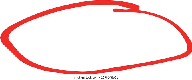 This Handdrawn Illustration Long Circle: เวกเตอร์สต็อก (ปลอดค่า ...