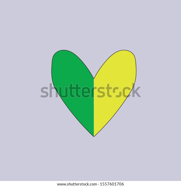 This Heart Green Yellow Color Stock Vector (Royalty Free) 1557601706 ...