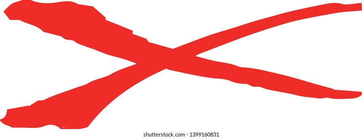 This Horizontal Cross Mark Illustration: vector de stock (libre de ...
