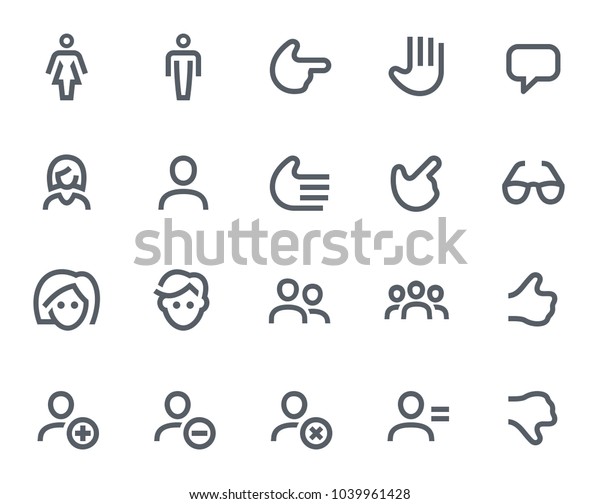 This Icon Set Bold Outline Style Stock Vector (Royalty Free) 1039961428 ...