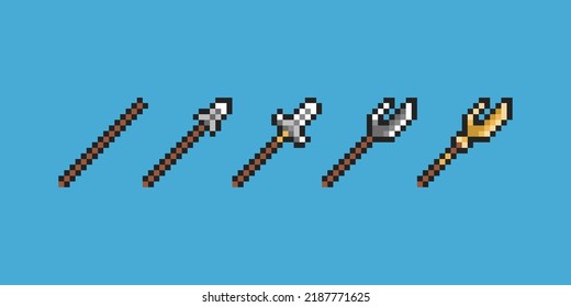 This Icon Spear Illustration Pixel Art Stock Vector (Royalty Free) 2187771625 | Shutterstock
