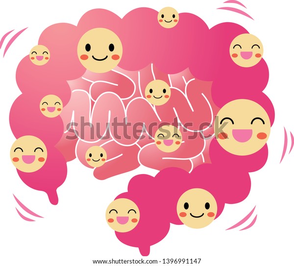 This Illustration Cute Intestine 스톡 벡터(로열티 프리) 1396991147