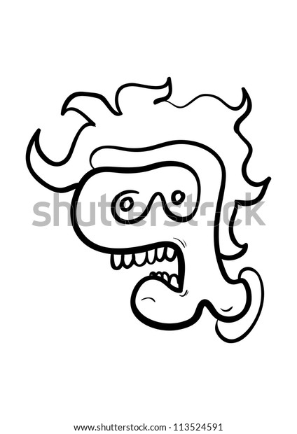 This Illustration Depicts Comic Scared Face: เวกเตอร์สต็อก (ปลอดค่า ...