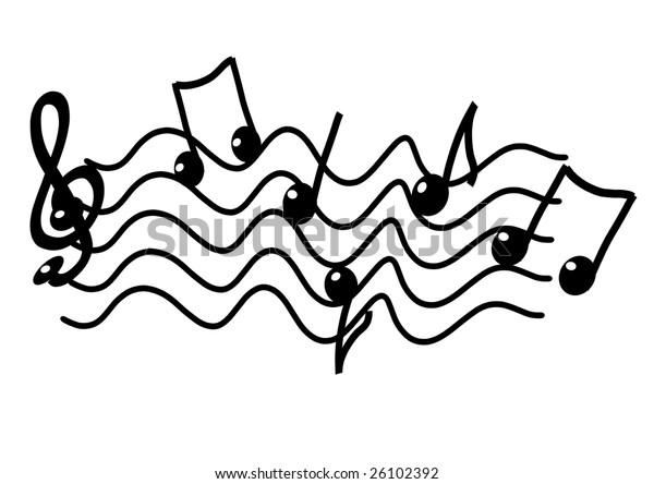 This Illustration Depicts Dancing Music Notes Stock Vector (Royalty ...