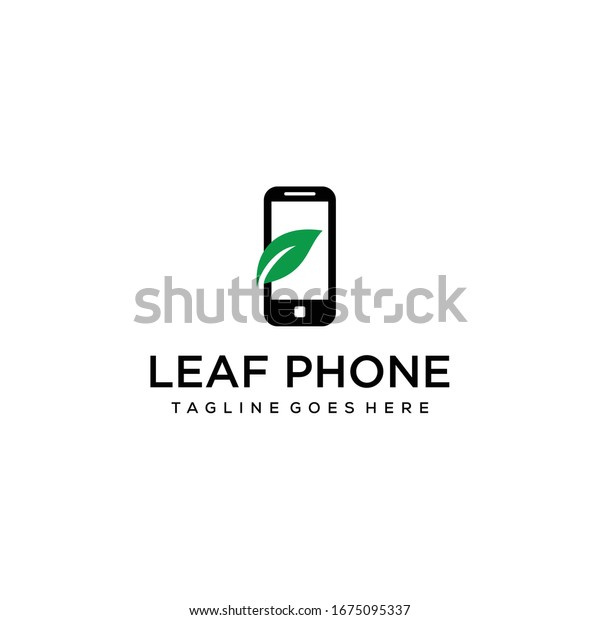 This Illustration Mobile Phone Leaf Sign Stock Vector (Royalty Free ...