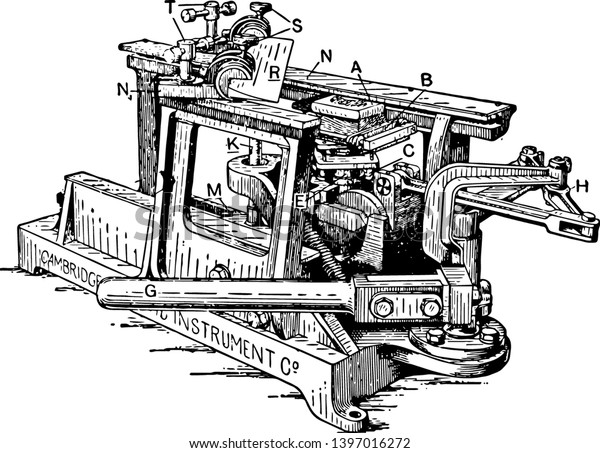 This Illustration Represents Large Sliding Microtome Stock Vector ...