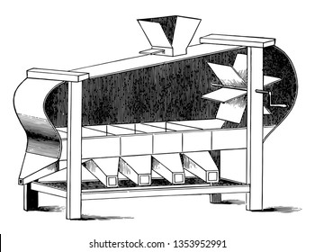This Illustration Represents Winnowing Machine Which: เวกเตอร์สต็อก ...