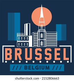 This Illustrations Landmark Brussel Fully Editable Stock Vector ...