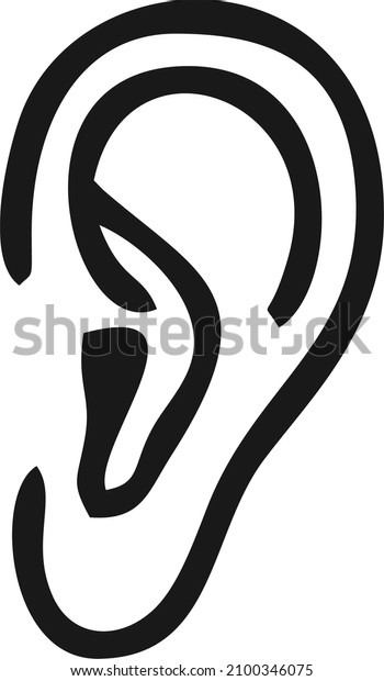 This Image Black White Ear Stock Vector (Royalty Free) 2100346075 ...