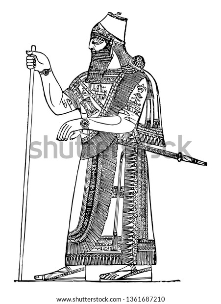 This Image Shows Assyrian King Forehead: เวกเตอร์สต็อก (ปลอดค่า ...