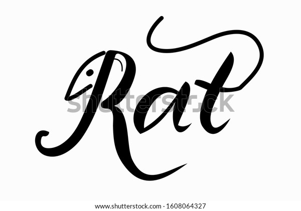 This Lettering Letter Rat Elements Eastern Stock Vector (Royalty Free ...