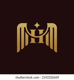 This Logo Combination Letter H Wings Stock Vector (Royalty Free ...