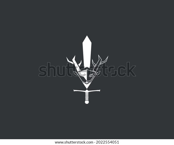 This Logo Combines Sword Deer Given Stock Vector (Royalty Free ...