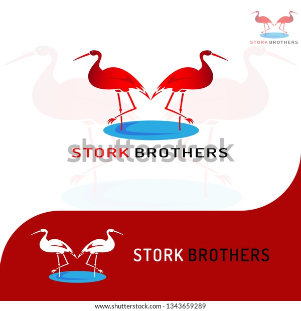 This Logo Has Picture Stork Brothers Stock Vector (Royalty Free ...