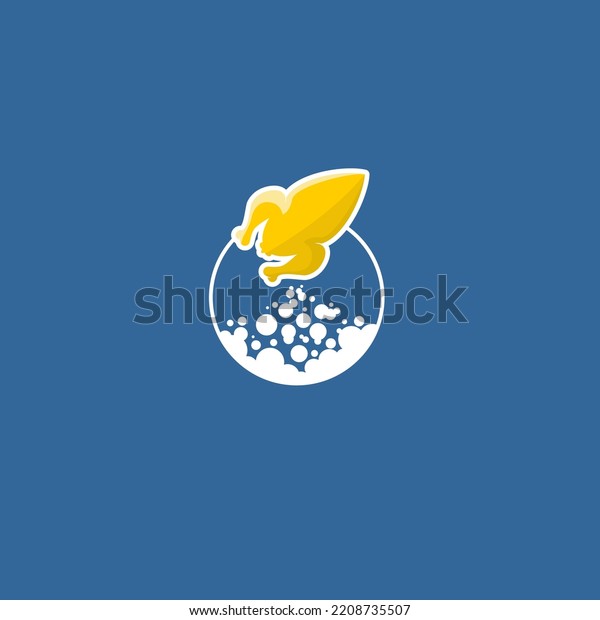 This Logo Picture Chicken Shape Rocket Stock Vector (Royalty Free ...