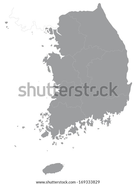 This Map South Korea Simple Map Stock Vector (Royalty Free) 169333829 ...