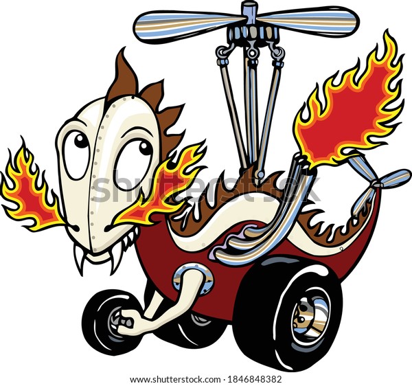 This Mechanical Dragon Hot Rod Cruising Stock Vector (Royalty Free ...