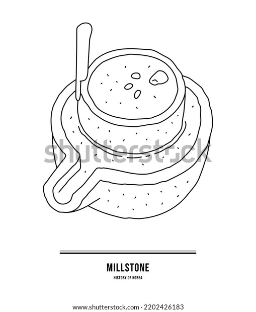 This Millstone Used Grind Grain Past Stock Vector (Royalty Free ...