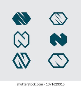 This N Geometric Logo Design Stock Vector (Royalty Free) 1371623315 ...