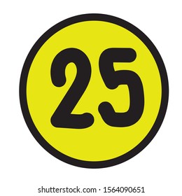 This Number Yellow Background 25 Stock Vector (Royalty Free) 1564090651 ...