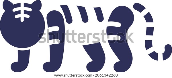 This Pictogram Illustration Tiger Standing On Stock Vector (Royalty ...