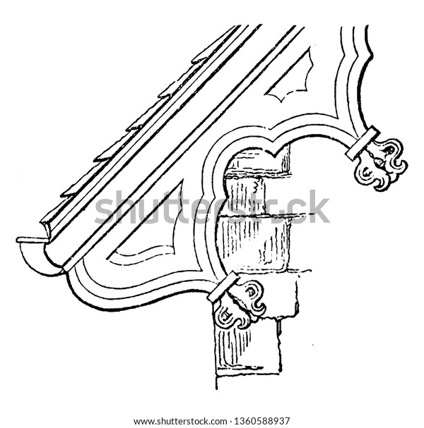 This Representation Showing Projection Roof Gable Stock Vector (Royalty ...