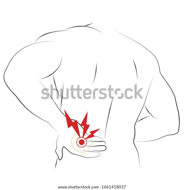 This Schematic Representation Localization Lumbar Pain Stock Vector ...