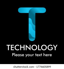 Letter T Wave Logo Isolated Alphabet Stock Vector (Royalty Free ...