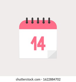 This Vector Calendar Date 14th Outline Stock Vector (Royalty Free ...