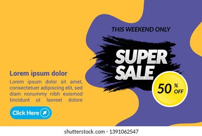 This Weekend Only Banner Super Sale Stock Vector (Royalty Free ...