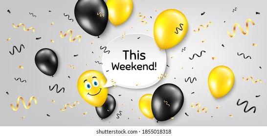 This Weekend Symbol Balloon Confetti Vector Stock Vector (Royalty Free ...
