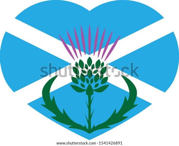 Thistle On Background Flag Scotland Stock Vector (Royalty Free) 1541426891