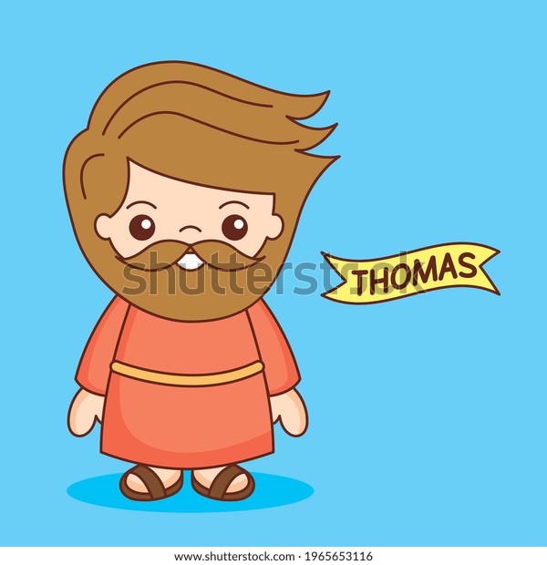 Thomas Disciple Jesus Cartoon Vector Illustration: เวกเตอร์สต็อก (ปลอด ...