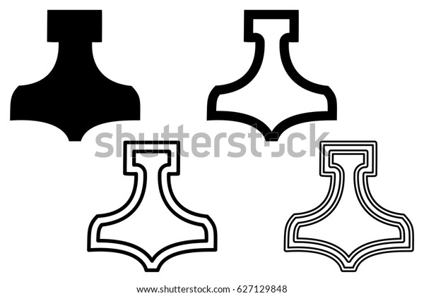 Thor Hammer Thor Hammer Icon Vector Stock Vector (Royalty Free) 627129848
