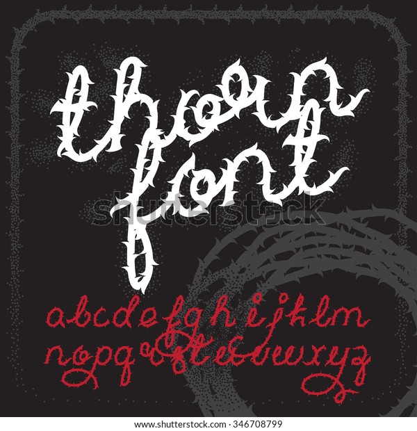 Thorn Alphabet Vector Font Brush Script Stock Vector (Royalty Free ...