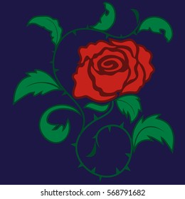 Thorny Rose Vector Ornament Stock Vector (Royalty Free) 568791682 ...