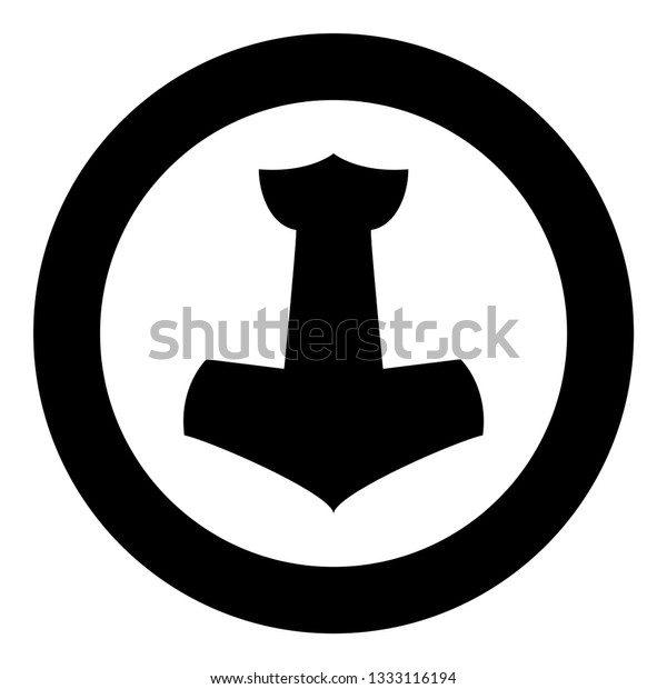 Thors Hammer Mjolnir Icon Black Color Stock Vector (Royalty Free ...