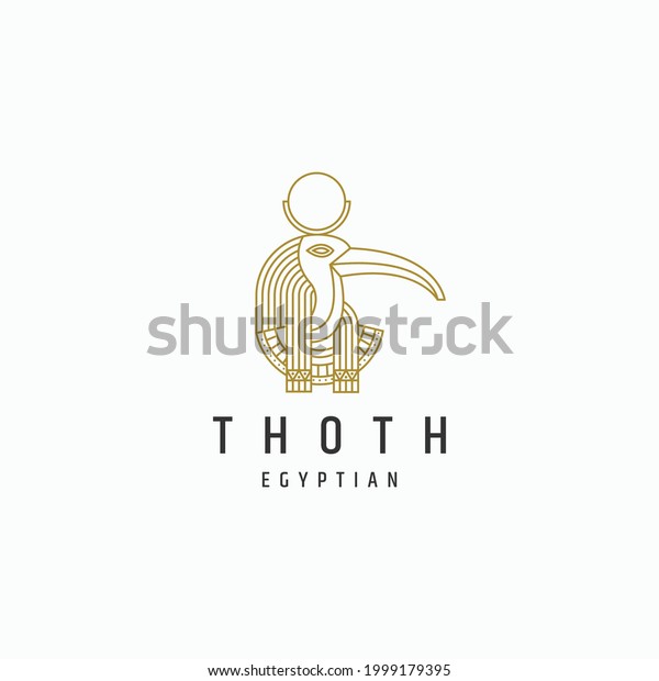 Thoth Egyptian Goddes Line Style Logo Stock Vector (Royalty Free ...