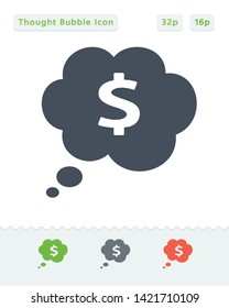 Thought Bubble Dollar Sign Sticker Icons Stock Vector (Royalty Free ...