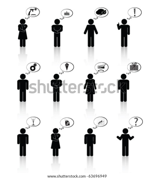 Thought Little Man Stock Vector (Royalty Free) 63696949 | Shutterstock
